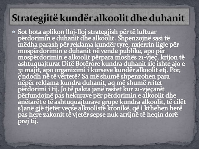 Duhani,alkooli dhe droga !!! | PPT