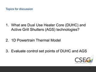 Duhc ags and control strategy evaluation using 1 d model | PPT