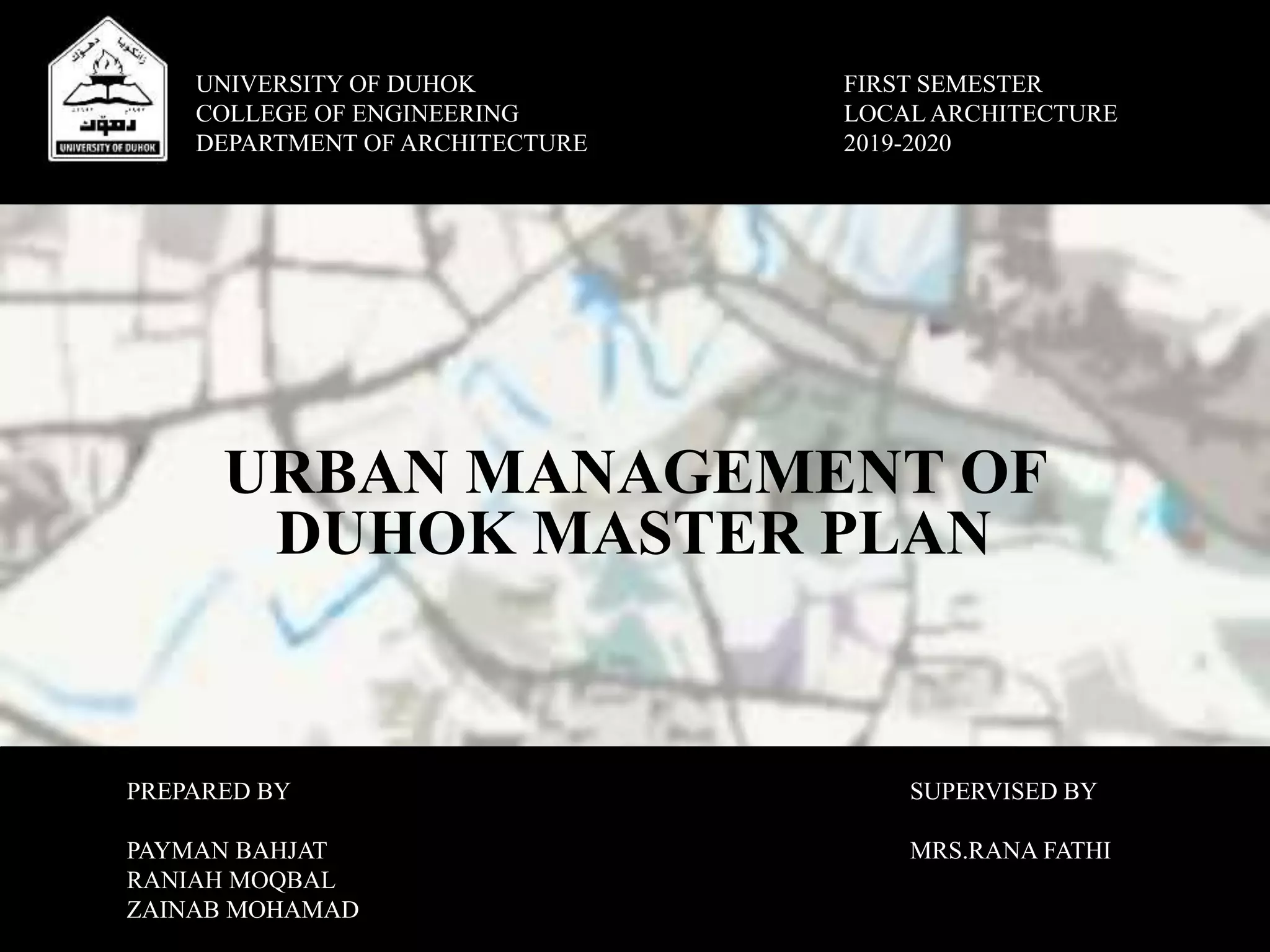 Urban management of Duhok master plan | PPTX