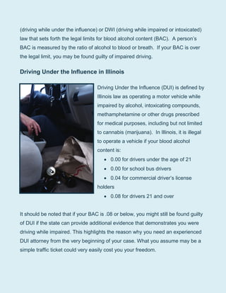 Dui in Illinois: What Is Impaired Driving? | PDF
