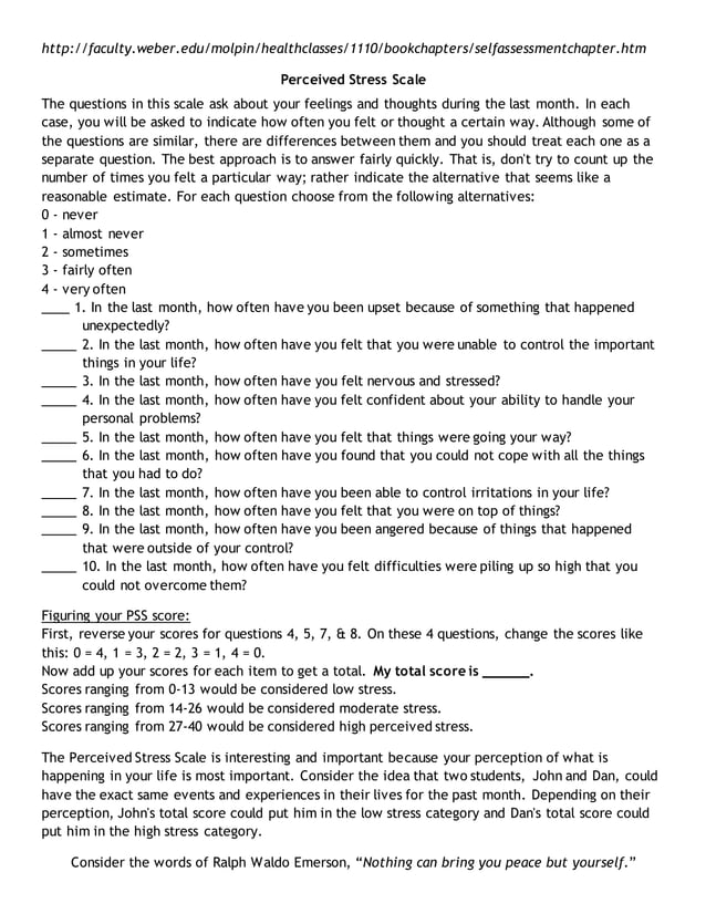 Perceived stress scale | PDF