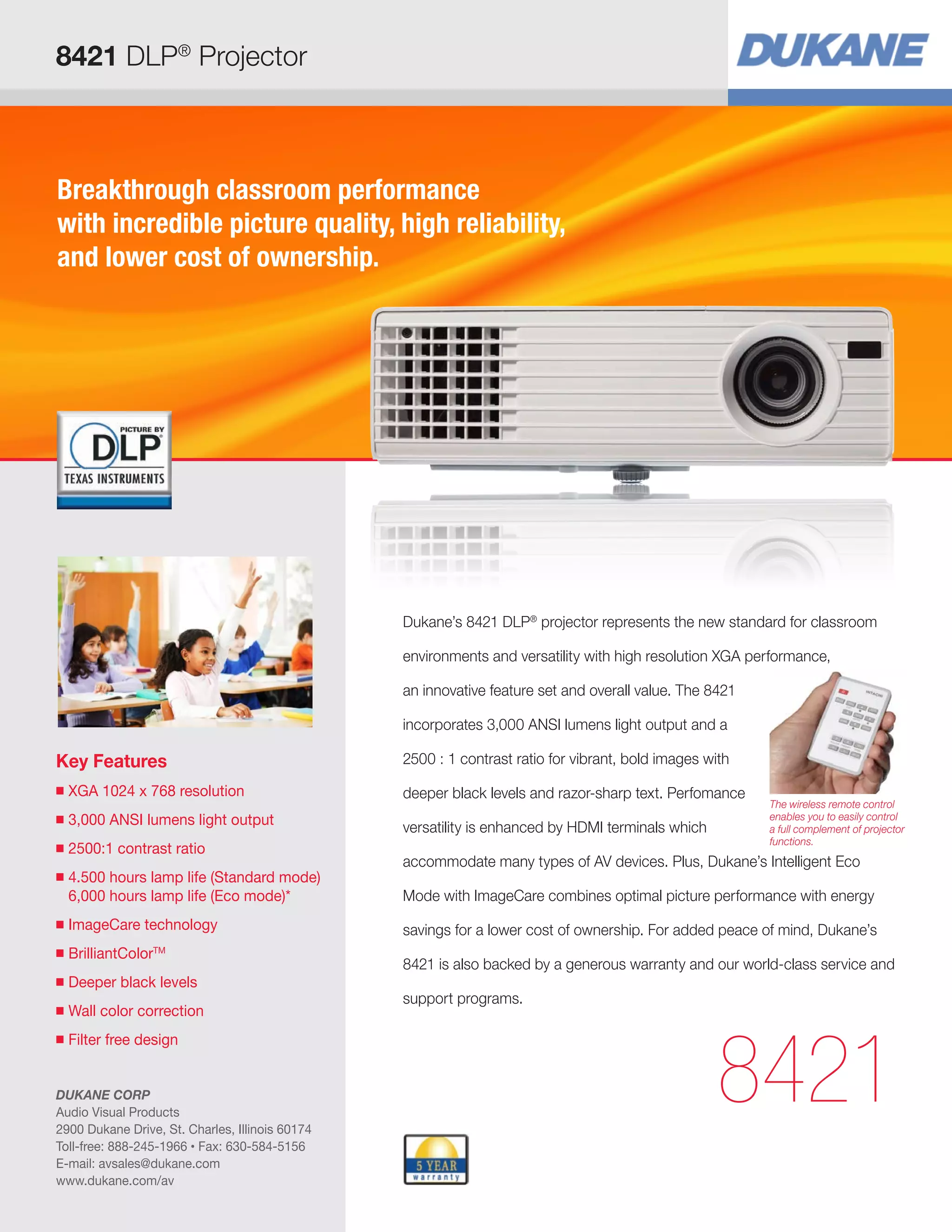 Dukane 8241 dlp projector | PDF