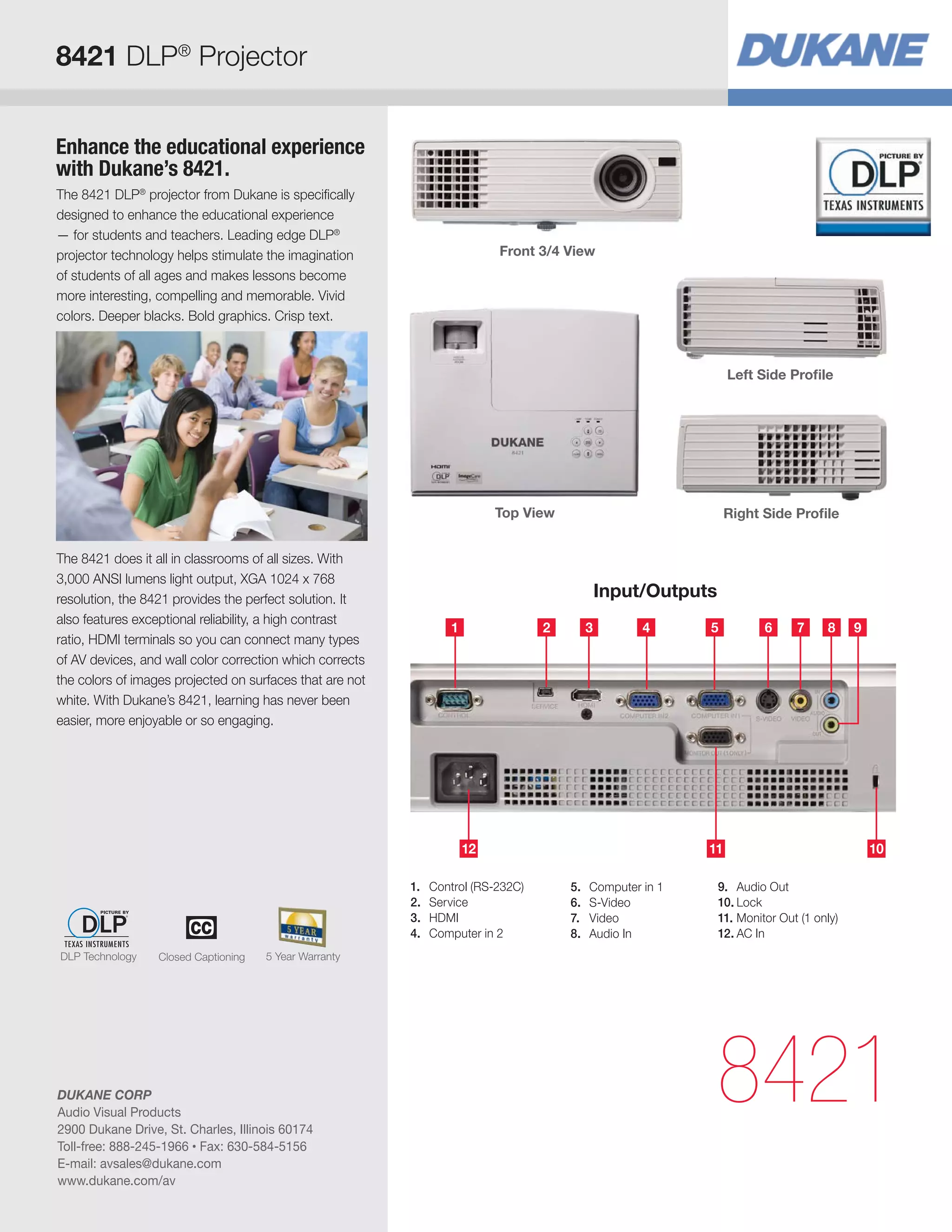 Dukane 8241 dlp projector | PDF