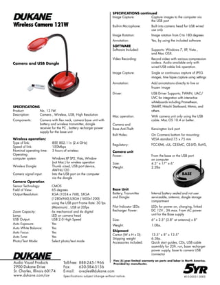 Dukane camera 121 w | PDF