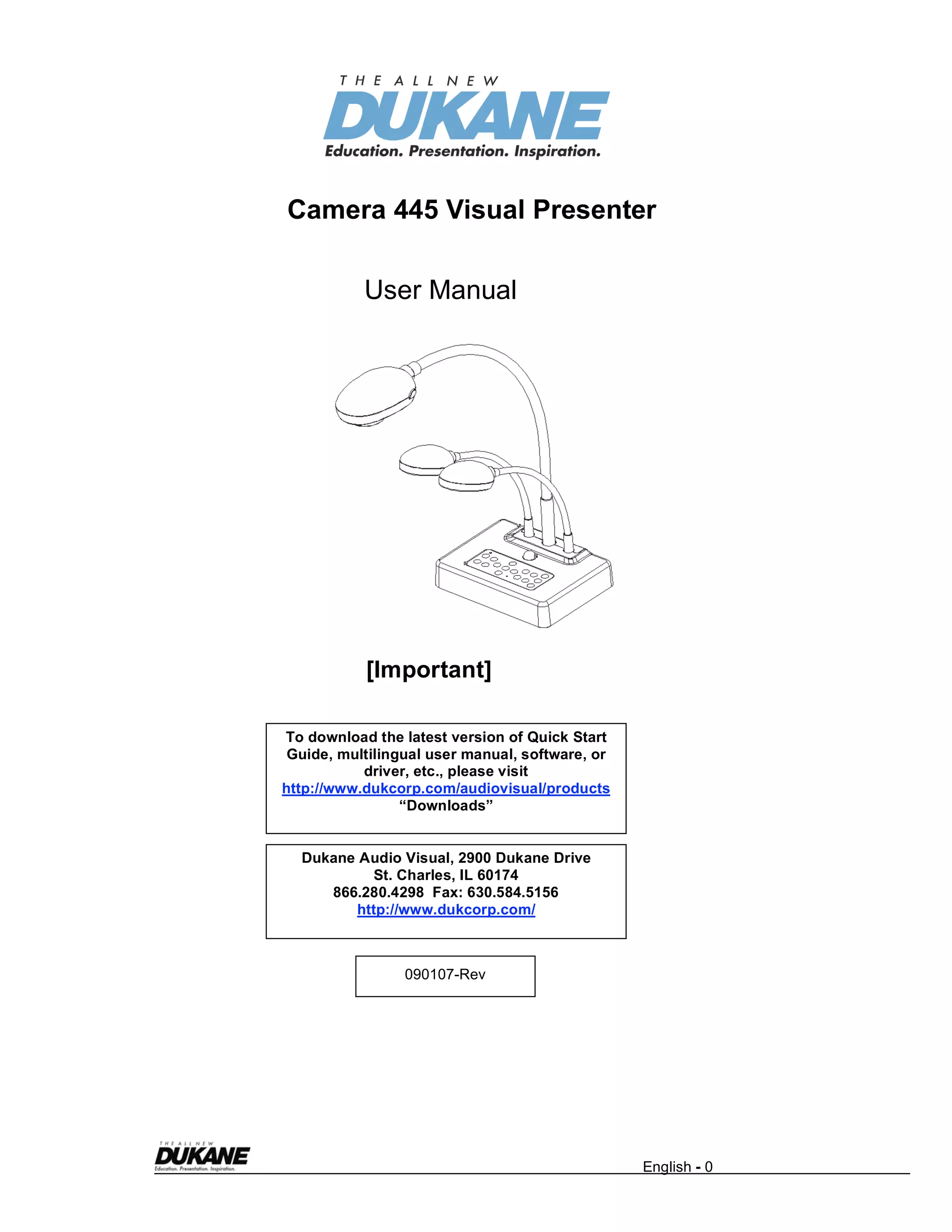 Dukane camera 445 user guide | PDF