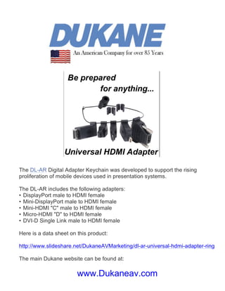 Dukane hdmi adapter 2014 | PDF