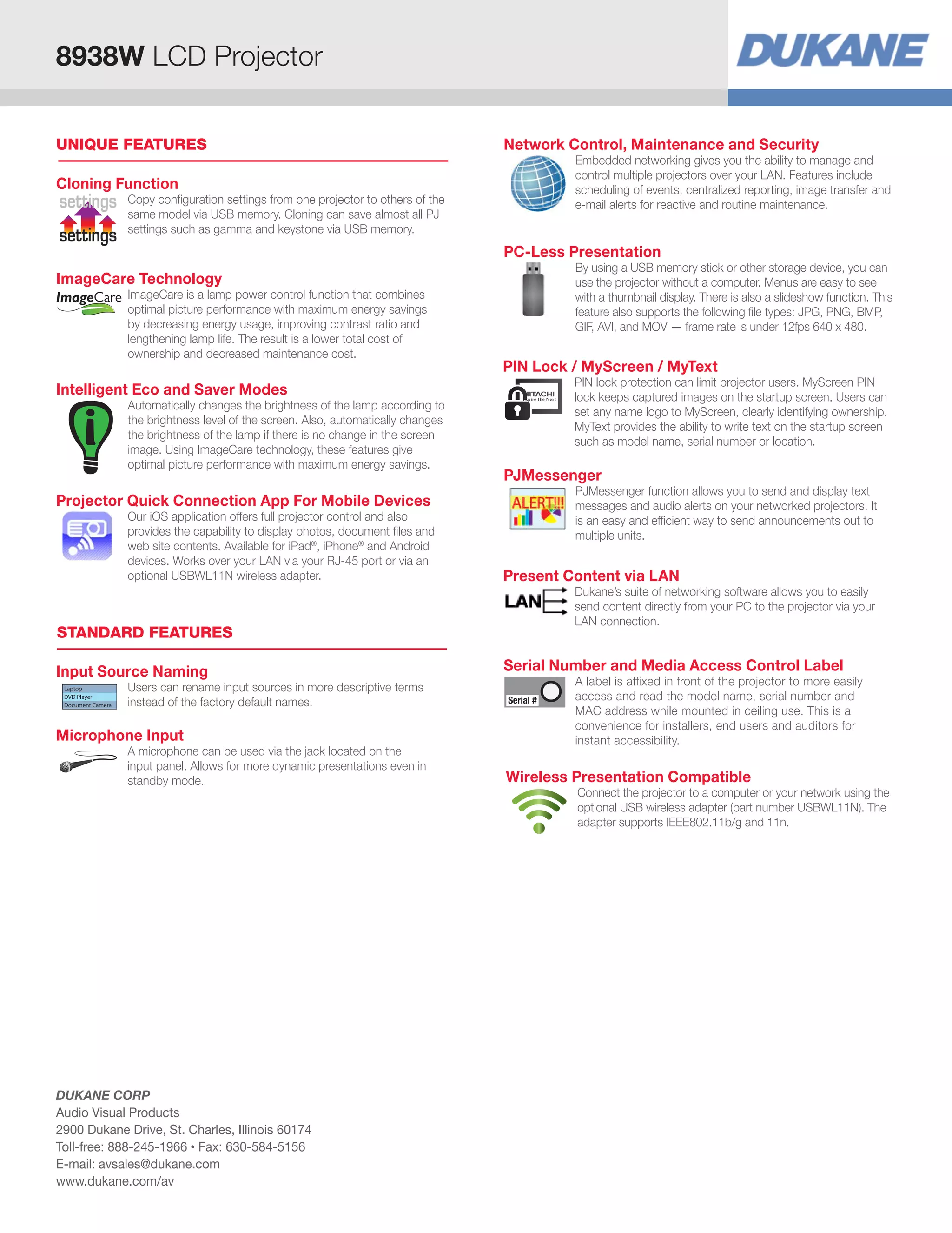 Dukane image pro 8938w | PDF