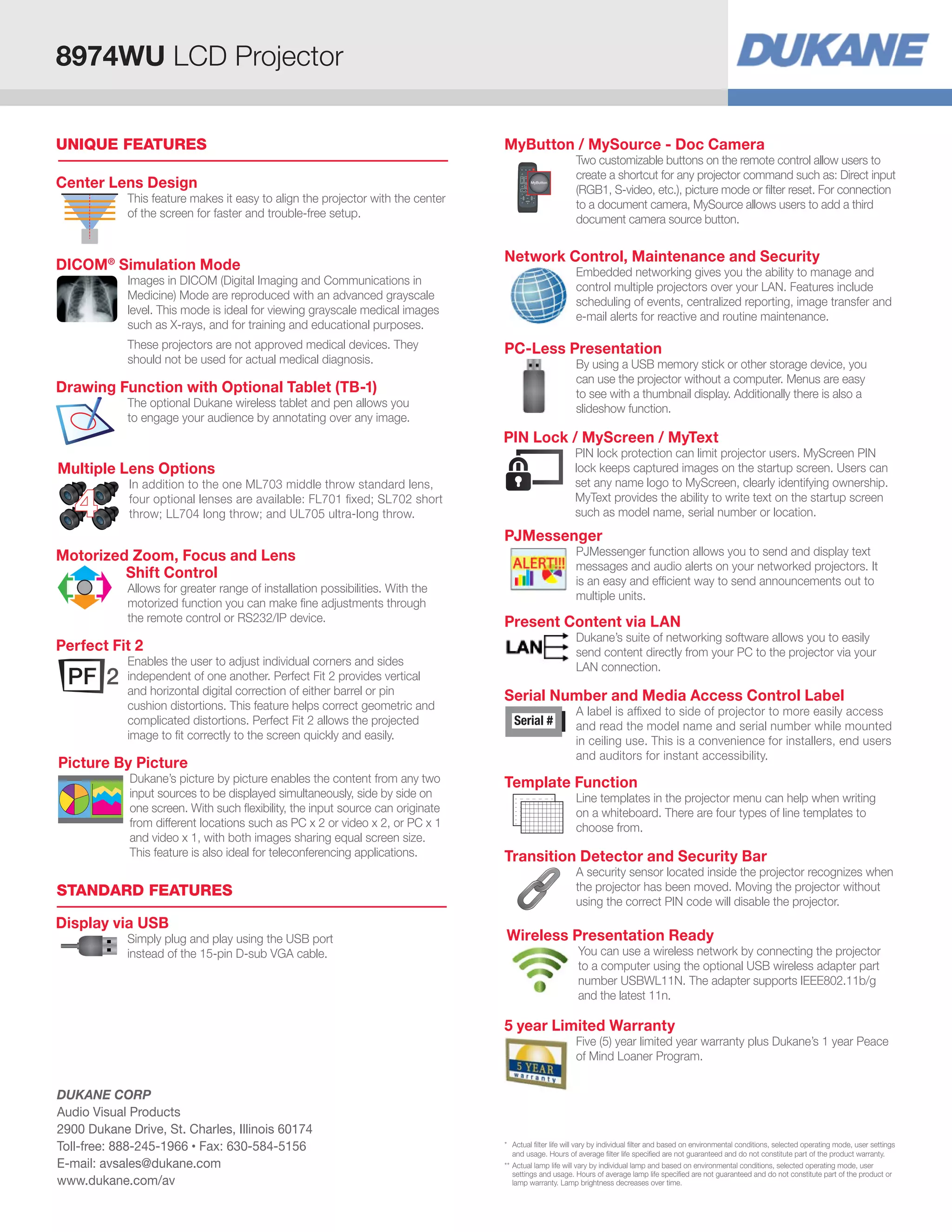 Dukane imagepro 8974 wu | PDF