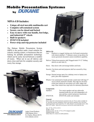 Dukane mps projector cart | PDF