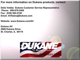 Dukane projection screens 2013 | PPT