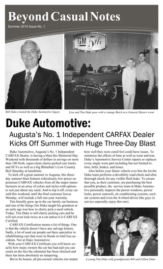 Duke Automotive Augusta GA Newsletter | PDF