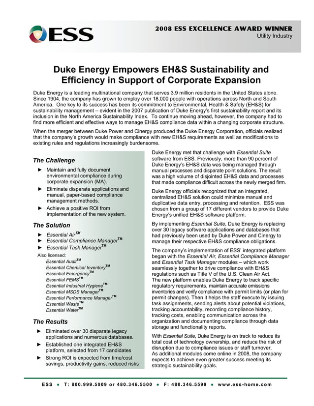 Duke Energy Case Study | PDF