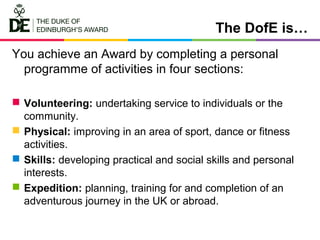 Duke of Edinburgh parent information evening | PPT
