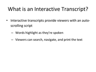 [NEW RESEARCH] How Captions + Interactive Transcripts Help Students in ...