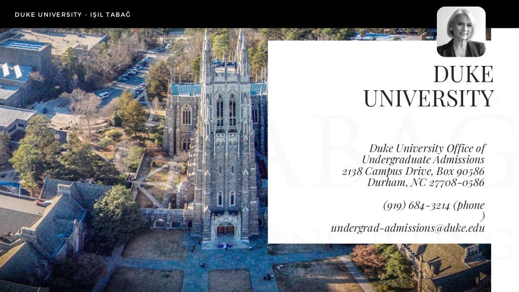 Duke University International Undergraduate Application 2018-2019
