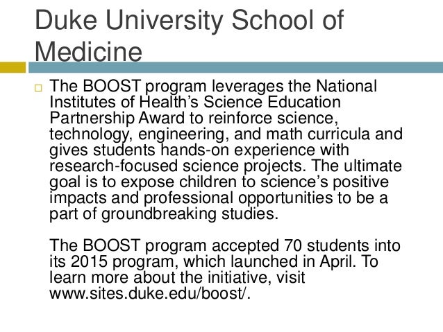 Duke University School of Medicine Welcomes 70 Students to BOOST