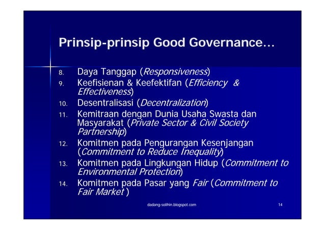 Dukungan Sekwan bagi Penerapan Prinsip-prinsip Good Governance | PPT