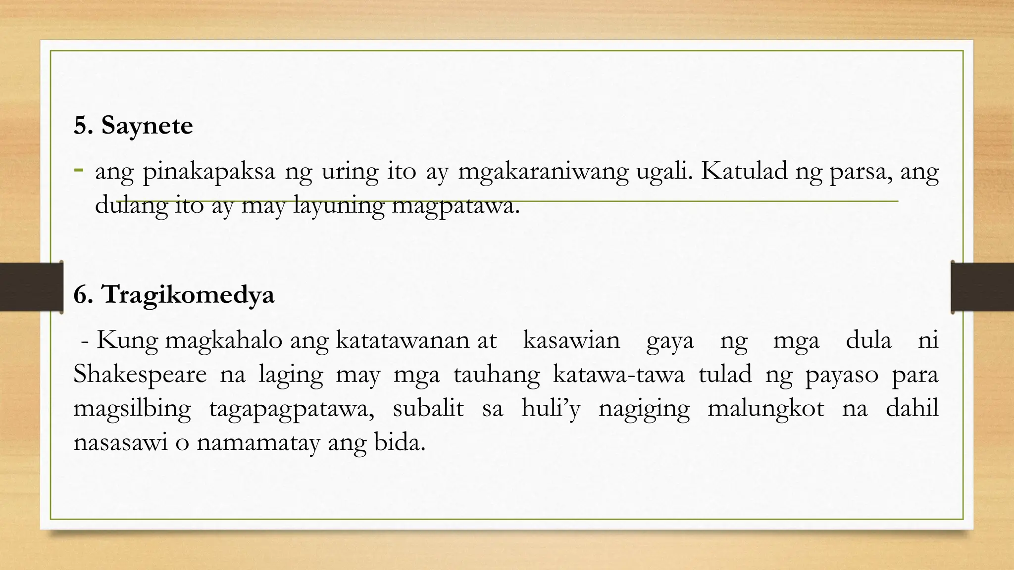 Kahulugan, Layunin at Elemento ng isang Dula | PPTX