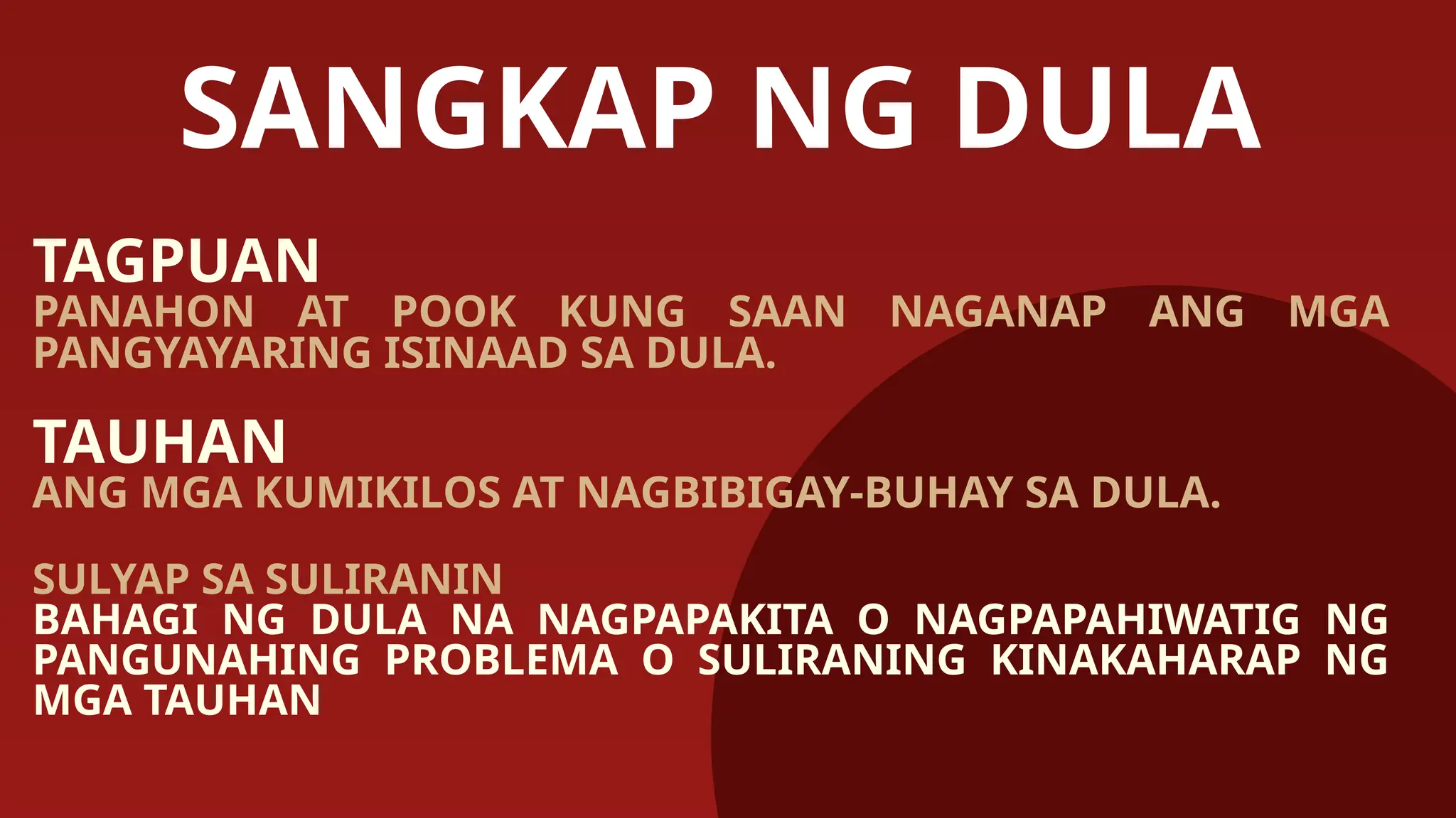 Elemento ng Dula at Sangkap ng Dula at dulang makabayan | PPTX