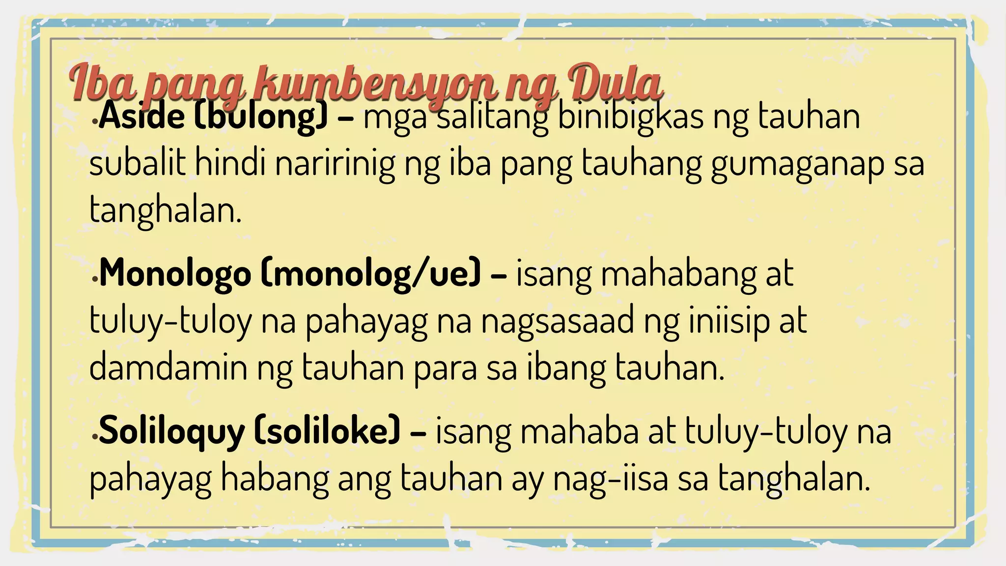 Dulaang filipino week 2 | PDF