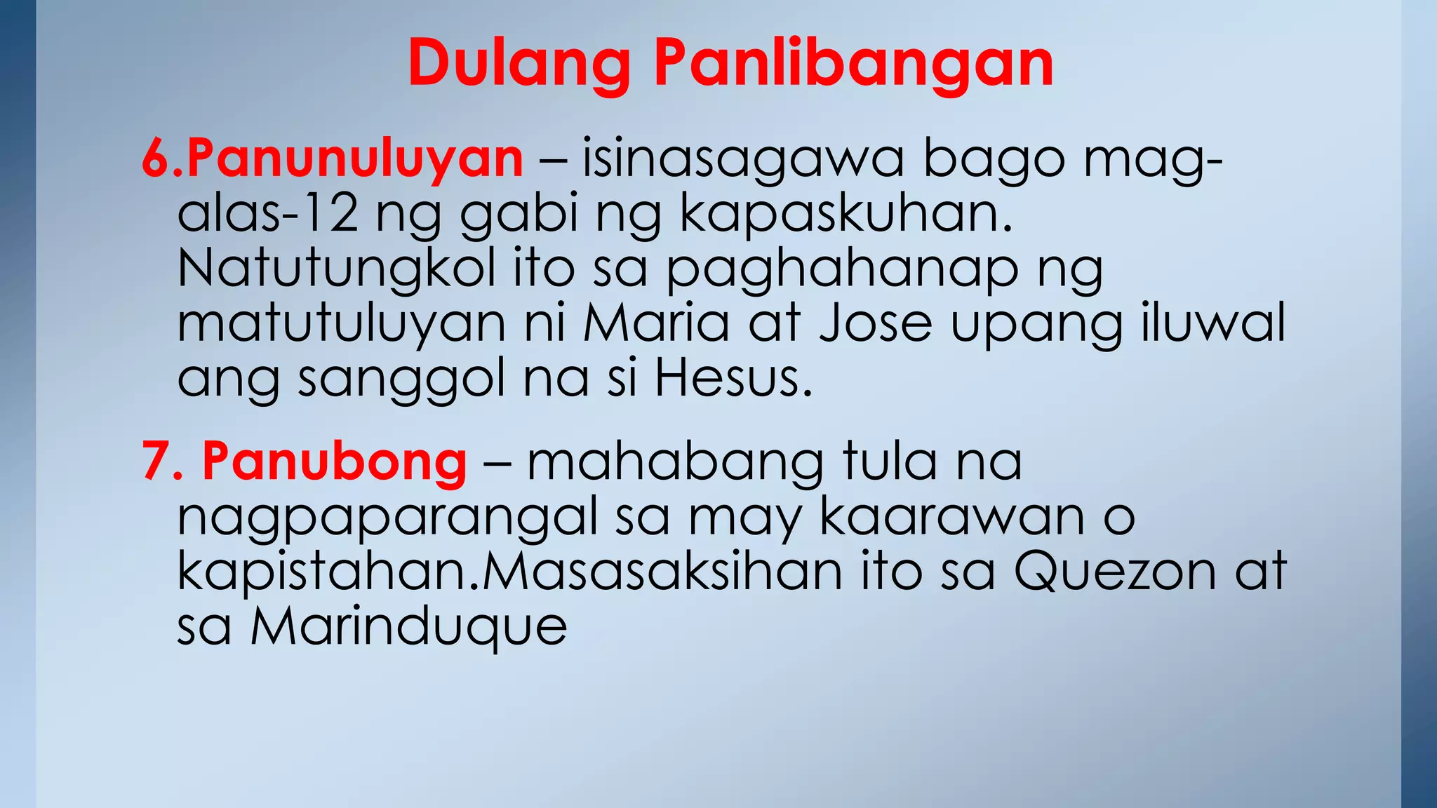 Dulang patula sa panahon ng Kastila | PPTX