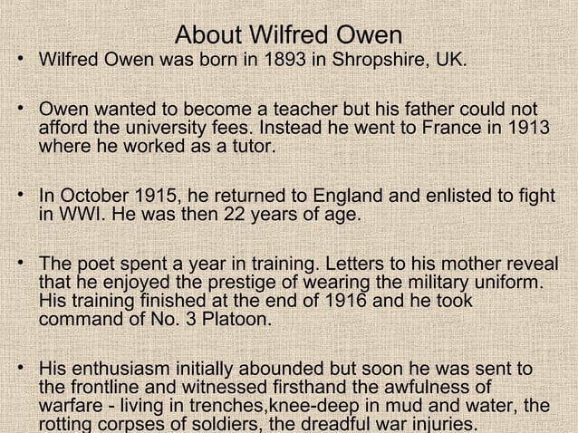 Dulceetdecorumest 121029230042-phpapp02 | PPT