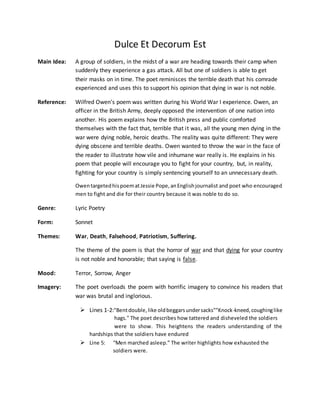 Dulce et Decorum est | PDF