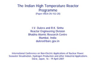 Dulera India The Indian High Temperature Reactor Programme.pdf