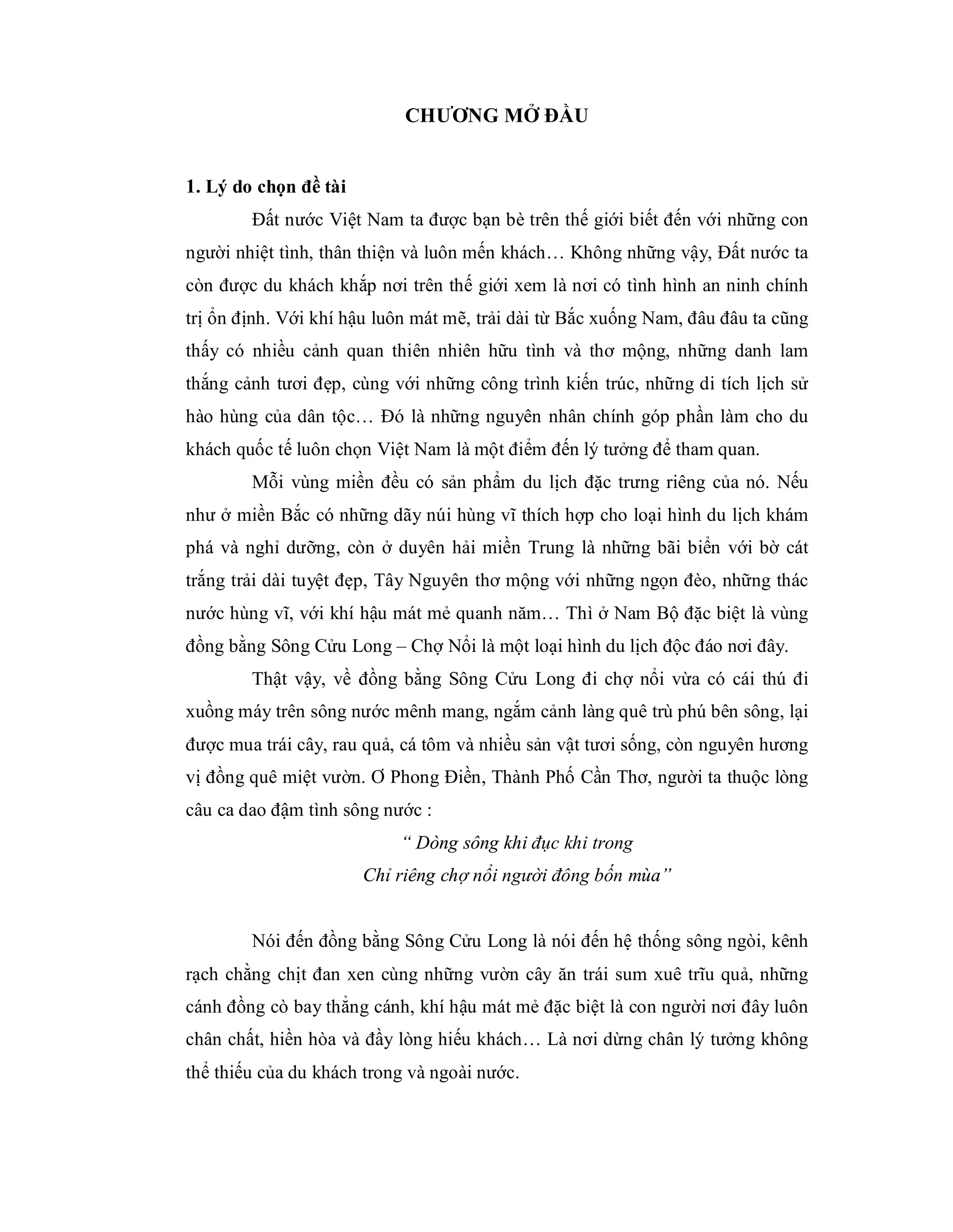 Du lich cho noi vung dong bang song cuu long | PDF