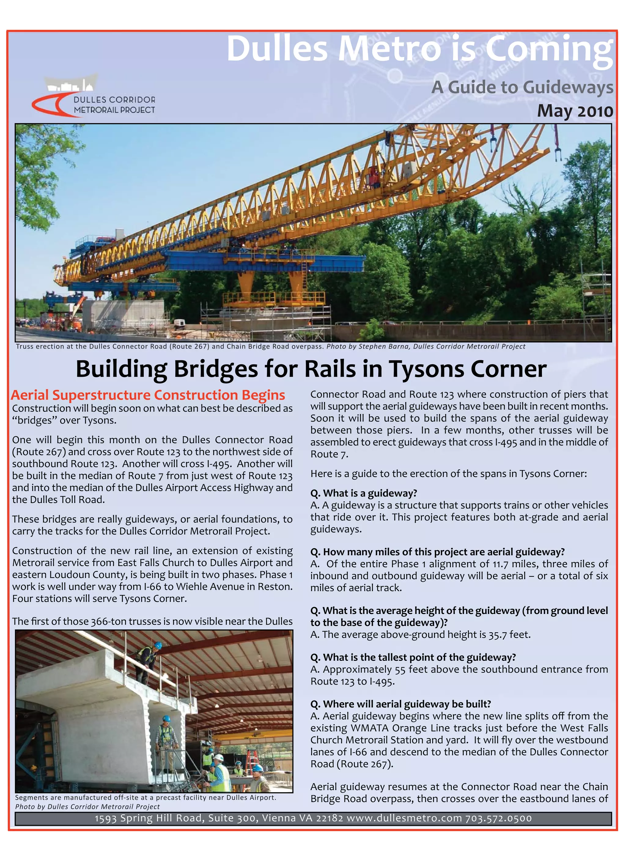 Update on Dulles Metro Construction - Tysons Corner | PDF