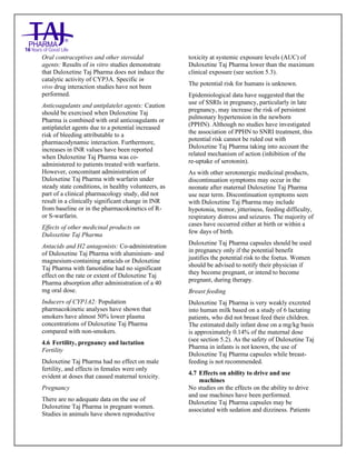 Duloxetine Delayed-Release capsules USP Taj Pharma SmPC | PDF