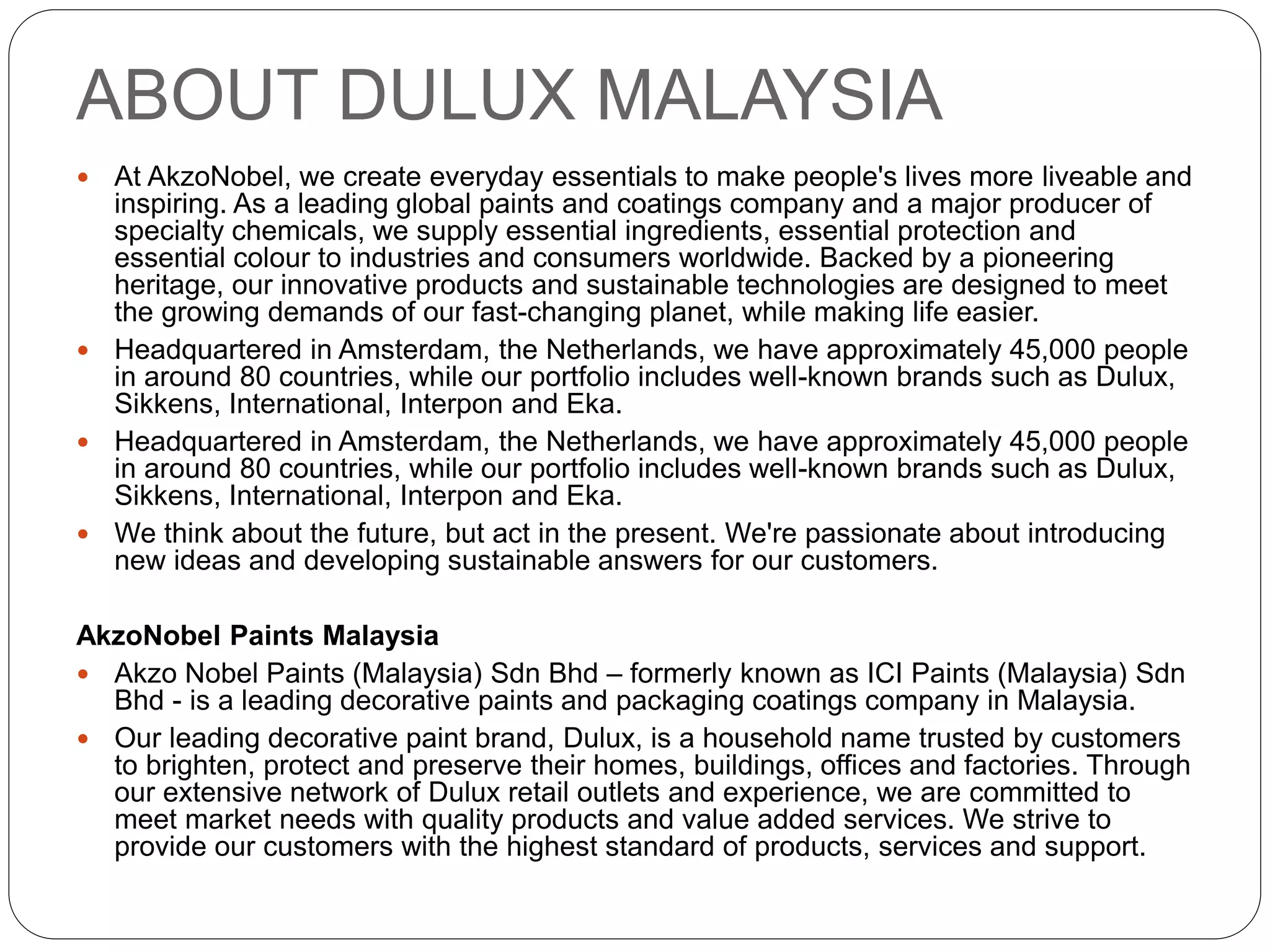 Dulux paints malaysia | PPTX
