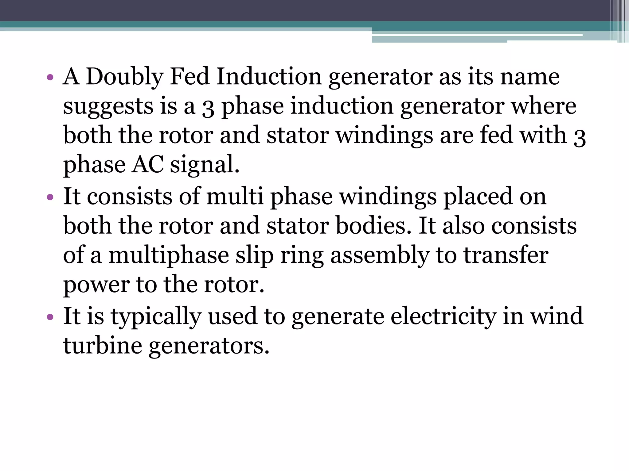Duly fed induction generator | PPTX