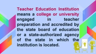 Teacher Education and Development Plan (TEDP) | PPTX