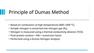 Dumas Nitrogen Analysis in Food Protein Determination.pptx
