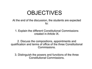 ARTICLE 9. CONSTITUTIONAL COMMISSIONS | PPTX