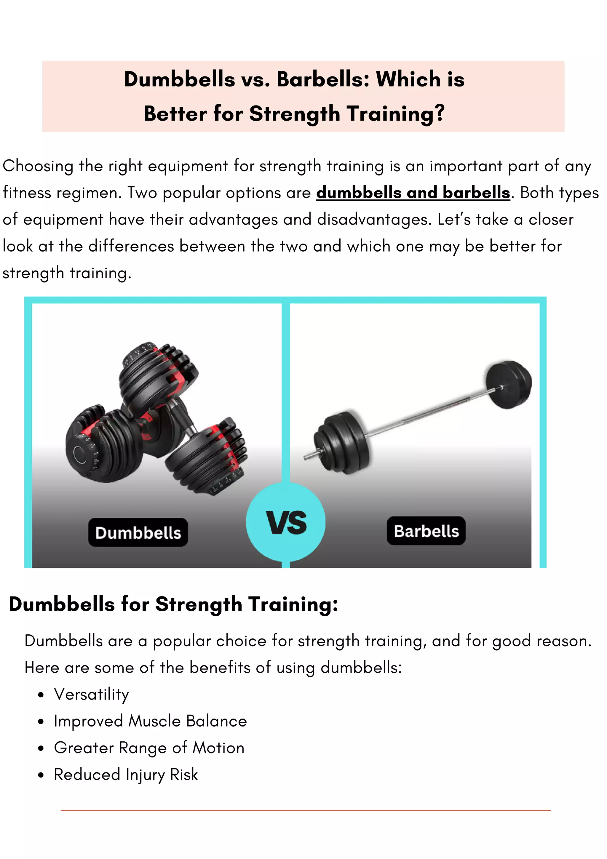 Dumbbell Workout - Benefits, Importance Tips of Using Dumbbells | PDF