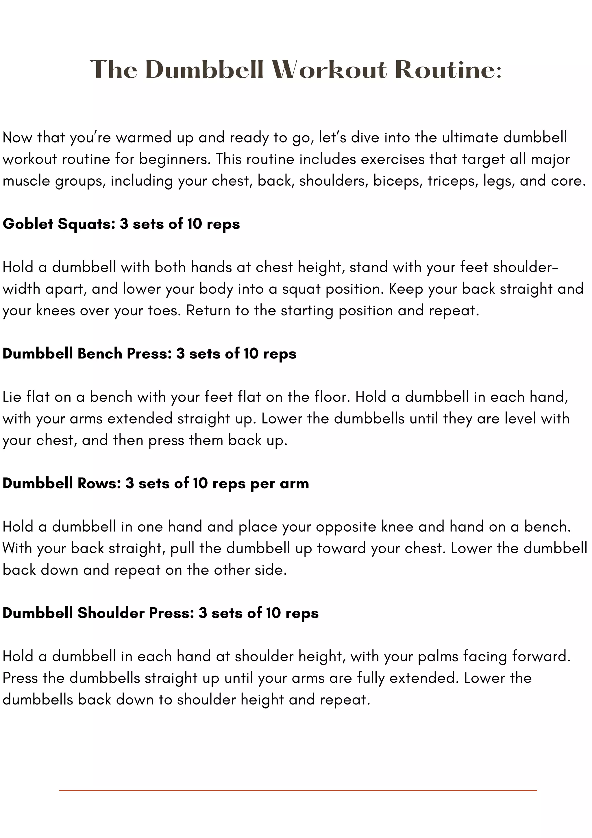 Dumbbell Workout - Benefits, Importance Tips of Using Dumbbells | PDF