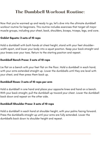Dumbbell Workout - Benefits, Importance Tips of Using Dumbbells | PDF