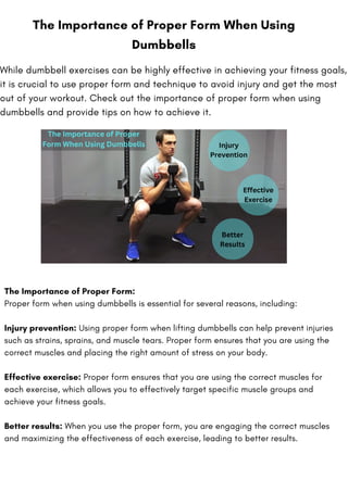 Dumbbell Workout - Benefits, Importance Tips of Using Dumbbells | PDF