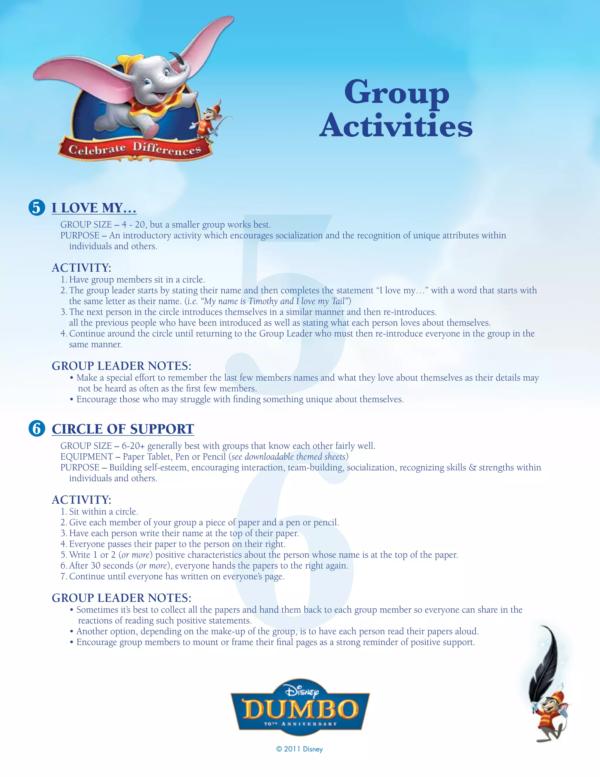 Dumbo Group Guided Activities | PDF