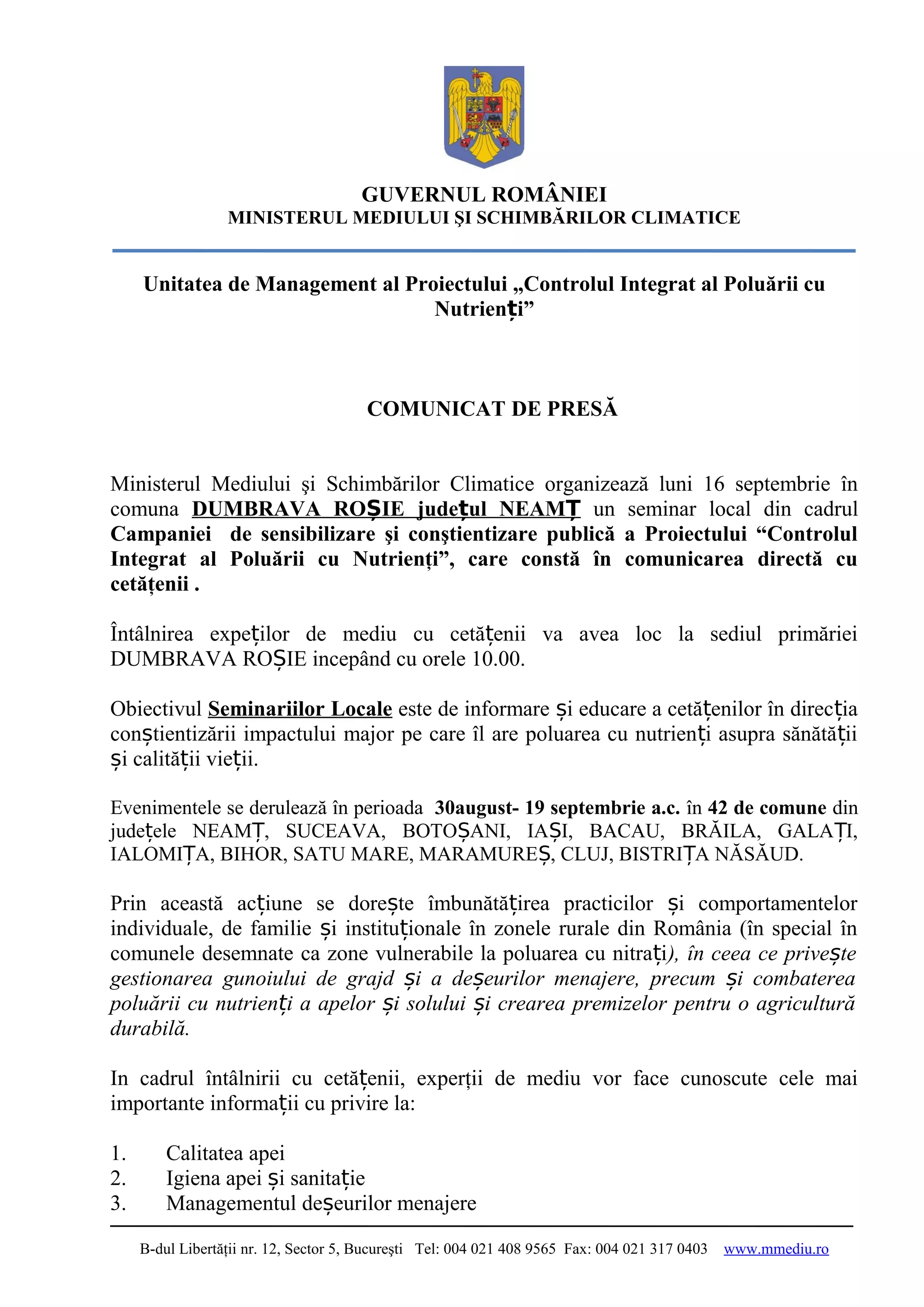 Dumbrava rosie (neamt) comunicat de presa | DOC