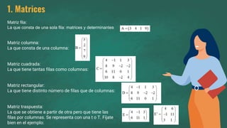 Matemáticas para las ciencias y artes: Presentación de matrices | PDF