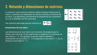 Matemáticas para las ciencias y artes: Presentación de matrices | PDF