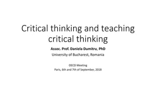 Critical thinking and teaching critical thinking | PPT