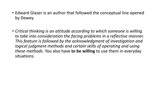 Critical thinking and teaching critical thinking | PPT