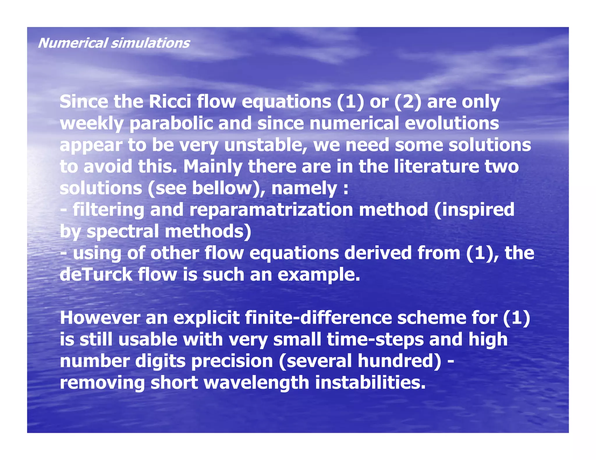 Dumitru Vulcanov - Numerical simulations with Ricci flow, an overview and cosmological ...