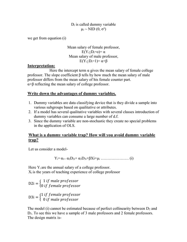 Dummy variable | DOCX