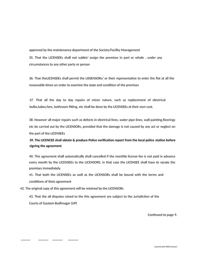 Rental agreement format for Tenant Personal | PDF