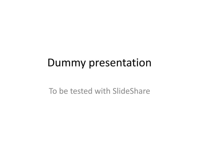 Dummy Presentation | PPT